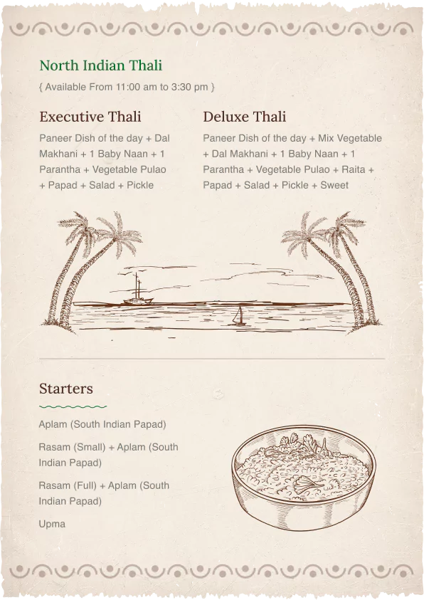 Our Menu - Sagar Ratna